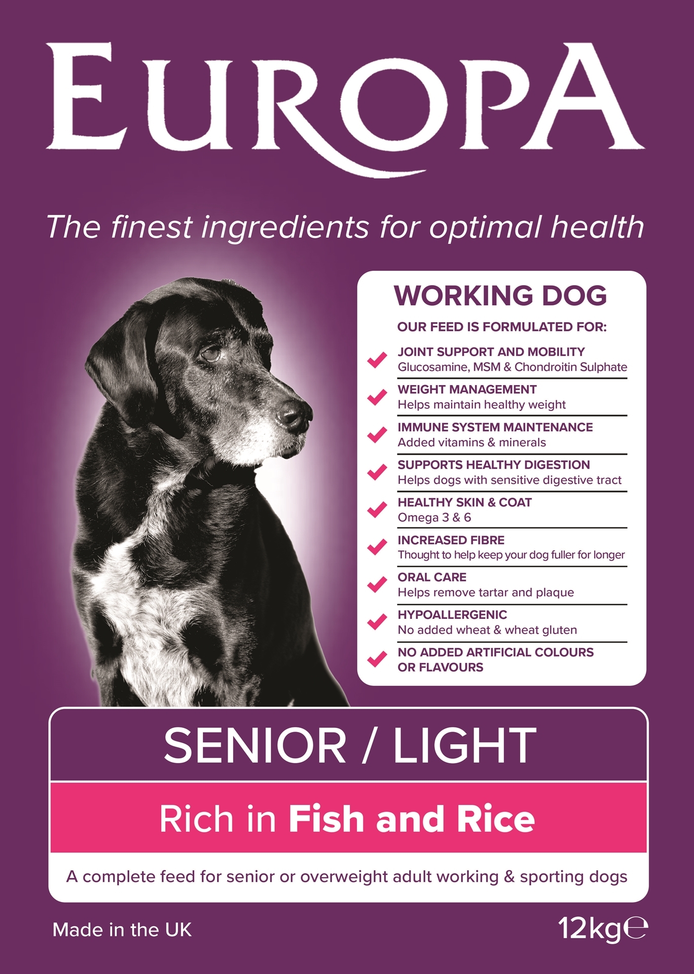 Pet Food Expert | Europa Senior / Low Calorie, Fish and Rice - 20% Protein