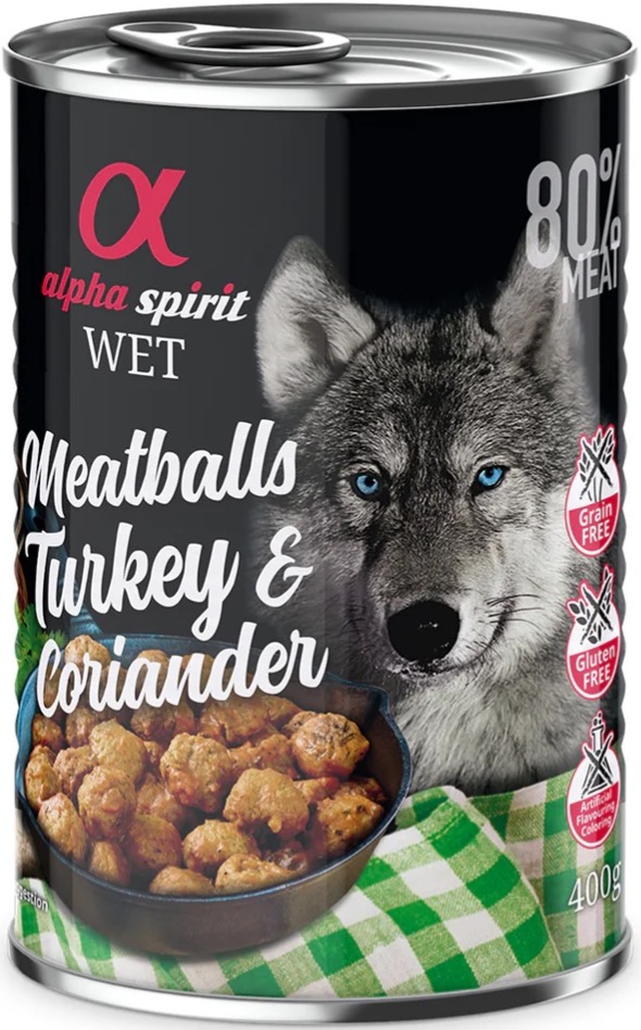 Pet Food Expert | Alpha Spirit Turkey with Coriander Canned Meatballs